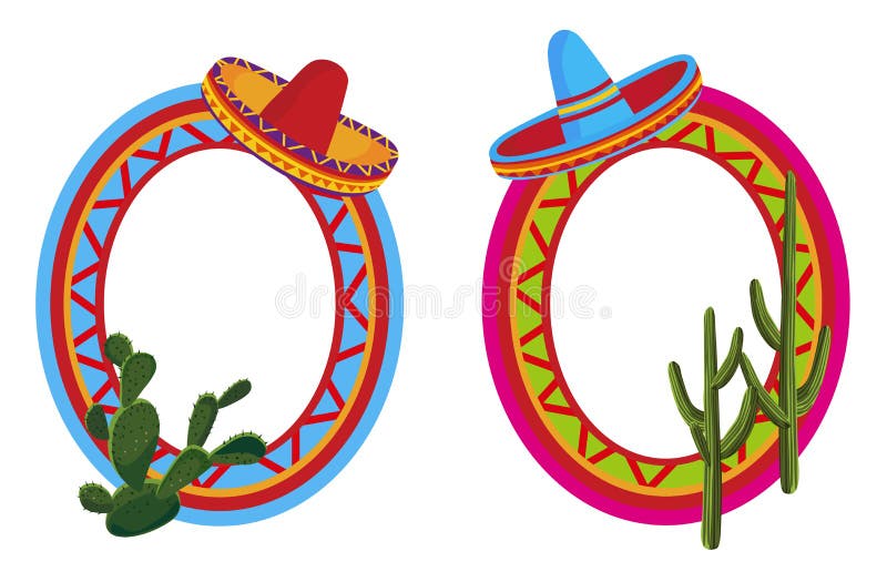 Frame with Mexican Symbols stock vector. Illustration of text - 20718995