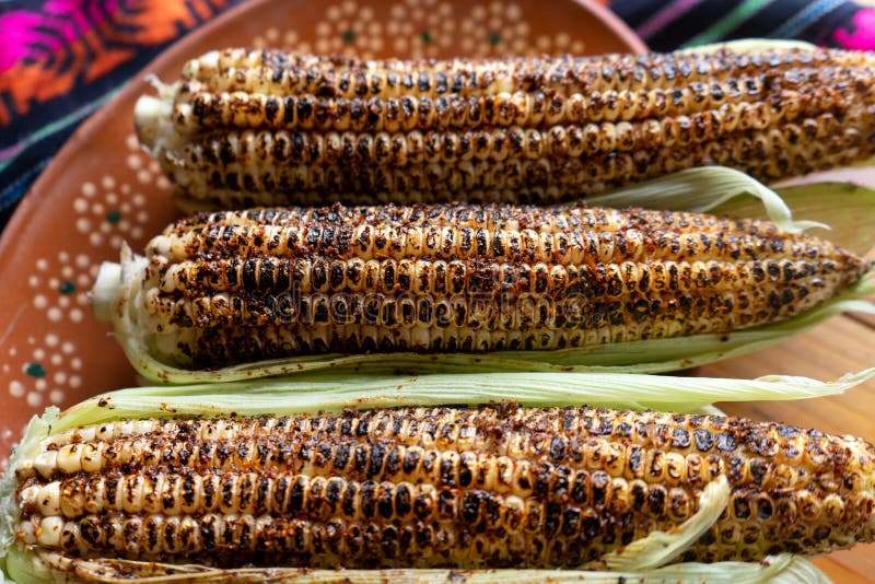 Mexican Grilled Corn with Lime and Chili Powder Stock Image - Image of ...