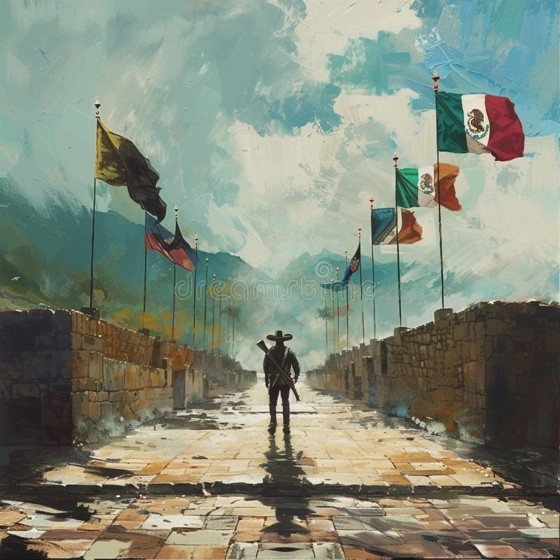Mexican Guard with Flags, Symbolizing National Pride and Security Stock ...