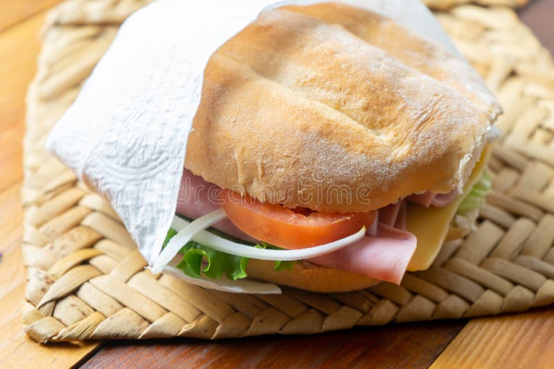 Mexican Ham Sandwich. `Torta` Stock Image - Image of lettuce, mexican ...