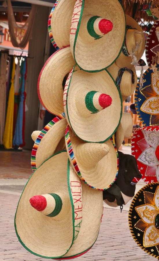 Mexican hats and shawls stock image. Image of color, accessories - 8264331