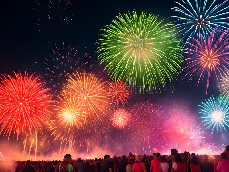 Mexican Independence Day Fireworks Celebration-Generative Ai Stock ...