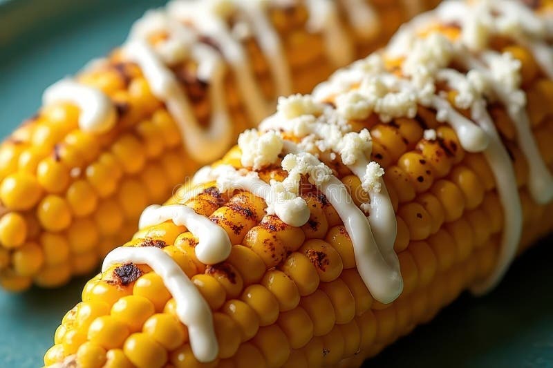 Mexican Inspired Grilled Corn Stock Illustration - Illustration of ...