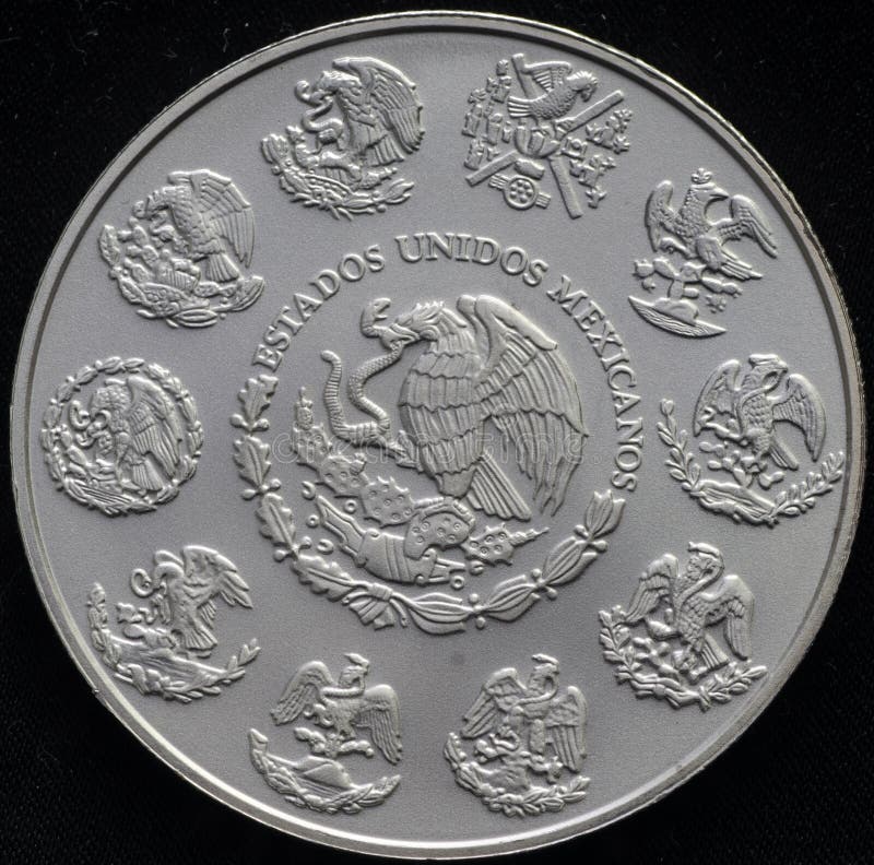 Mexican Libertad Silver Coin 1 Ounce Stock Image - Image of banking ...
