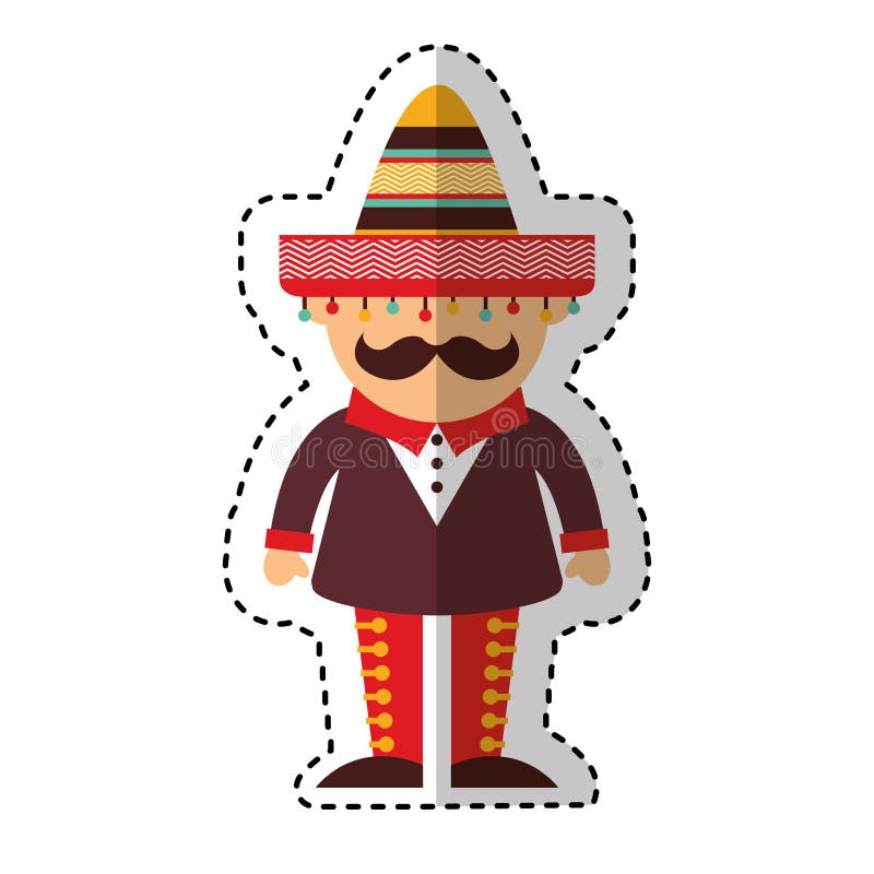 Mexican Man Avatar Character Stock Vector - Illustration of isolated ...