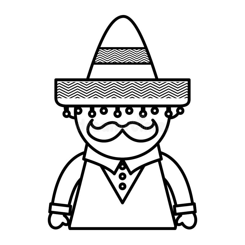 Mexican Man Avatar Character Stock Vector - Illustration of isolated ...