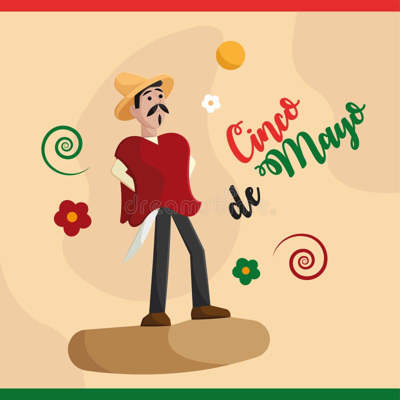 Mexican Man Cartoon Pose. Vector Stock Illustration - Illustration of ...