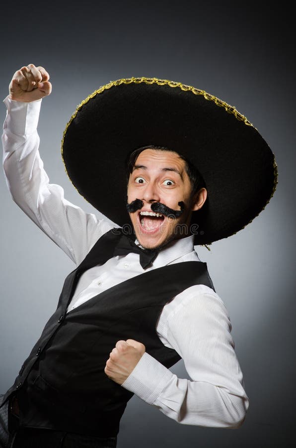 Mexican man in funny stock photo. Image of cowboy, poncho - 44313418
