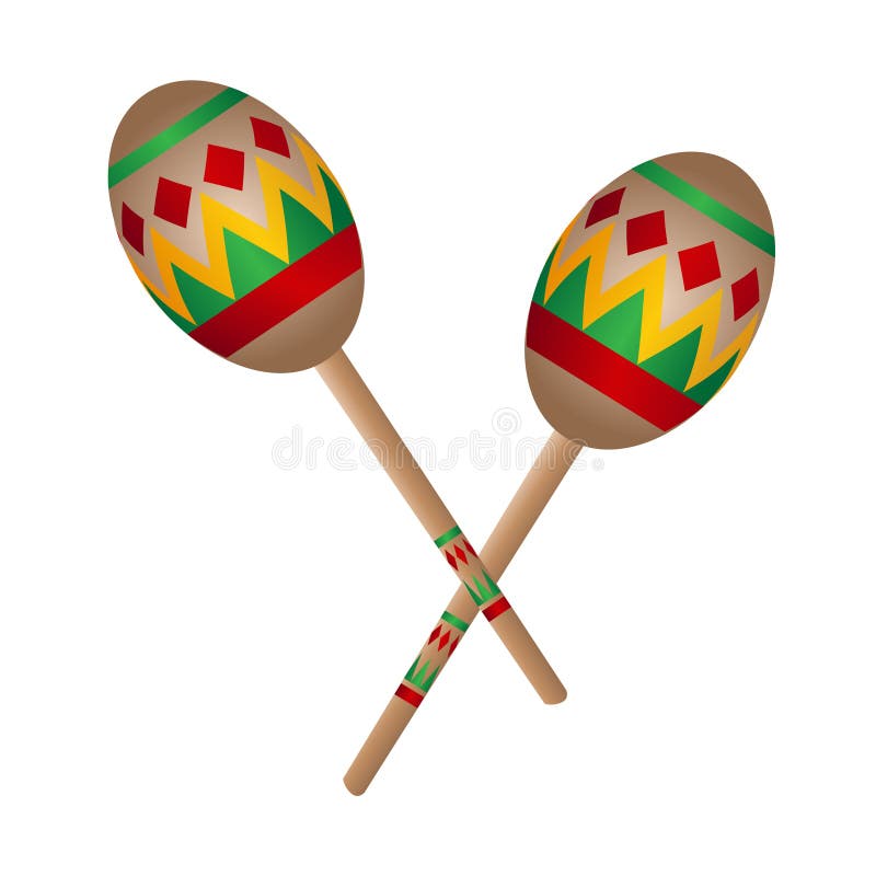Mexican Maracas, Vector Set Stock Vector - Illustration of fiesta ...