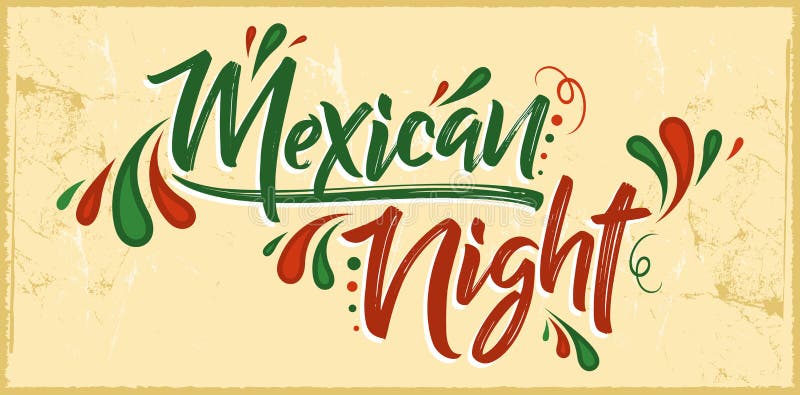 Mexican Night Vector Banner Celebration Design Stock Vector ...