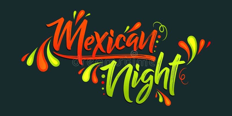 Mexican Night Vector Banner Celebration Design Stock Vector ...