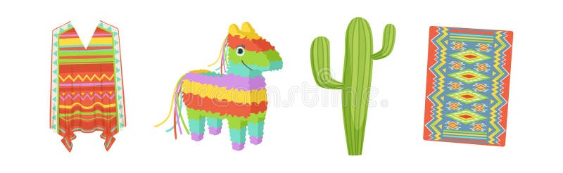 Mexican Object and Traditional Culture Element Vector Set Stock Vector ...