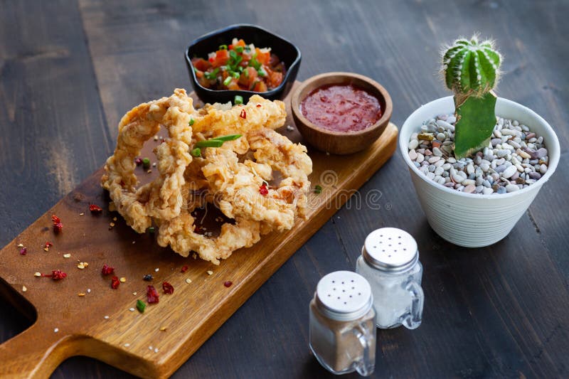 Mexican onion rings stock photo. Image of mexican, plate - 297771220