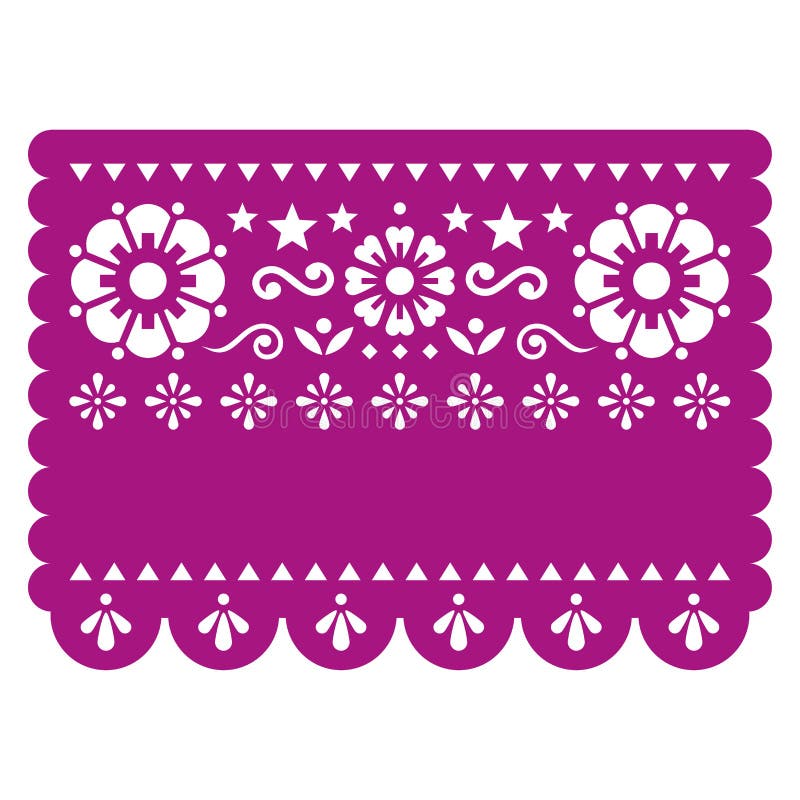Mexican Papel Picado Templates Vector Papel Picado Greeting Card With