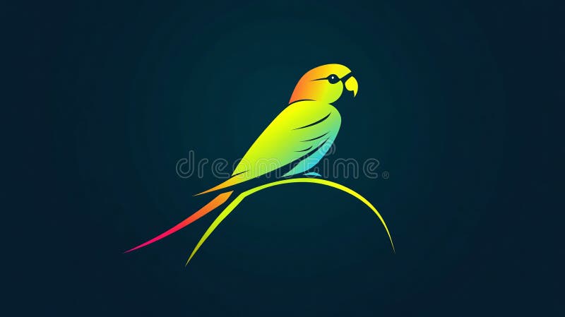 Mexican Parakeet Solid Silhouette Icon Logo for Creative Designs Stock ...