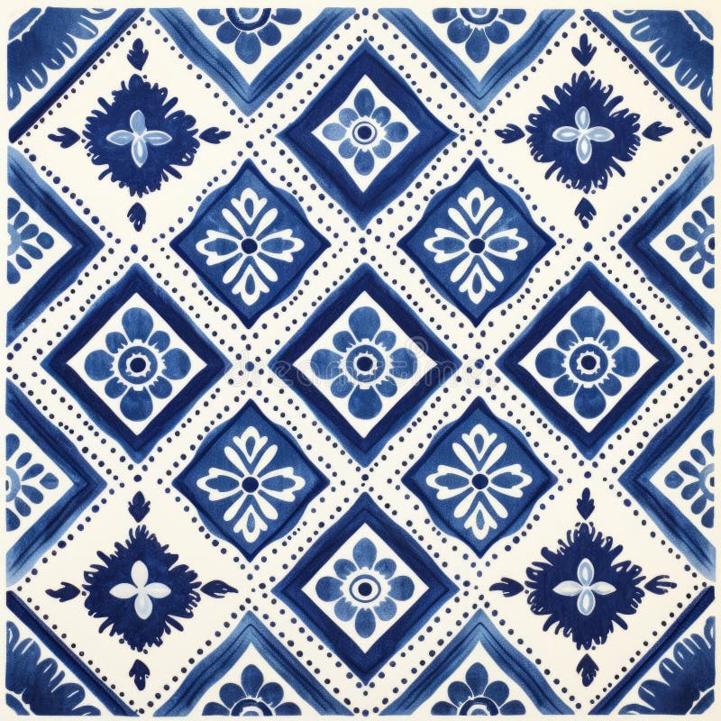 Mexican Pattern Decorative Tile Collection - Blue, 18 X 12 in Stock ...