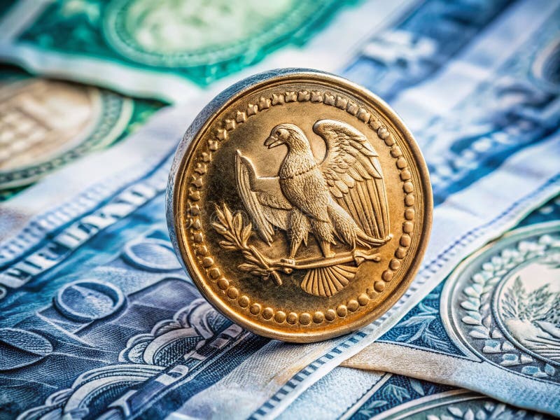 Mexican 5 Peso Coin Eagle on US Dollar Bills a Visual Representation of ...