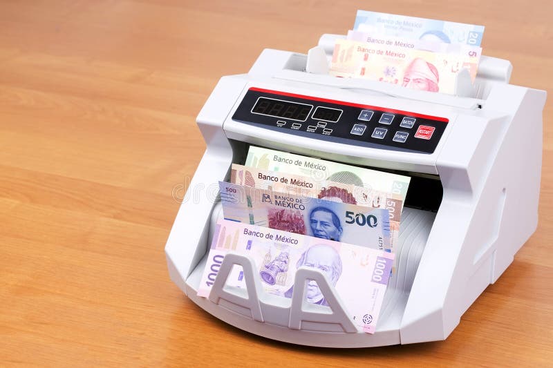 Mexican Peso in a Counting Machine Stock Image - Image of calculator ...