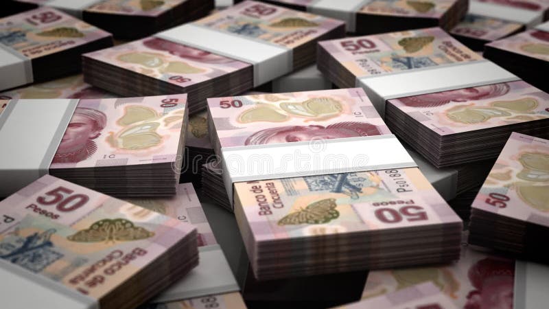 Mexican Pesos Bills Rain Green Screen Stock Video - Video of account ...