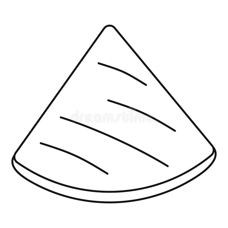 Outline Pita Bread Vector Icon. Isolated Black Simple Line Element ...