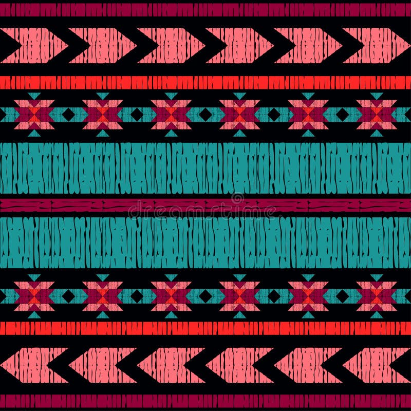 Mexican Plaid. Seamless Pattern. Design with Manual Hatching. Textile ...