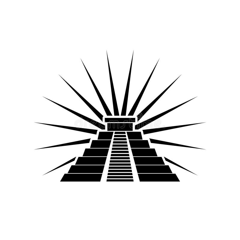 Mexican Pyramid Flat Icon Isolated on White Background Stock Vector ...