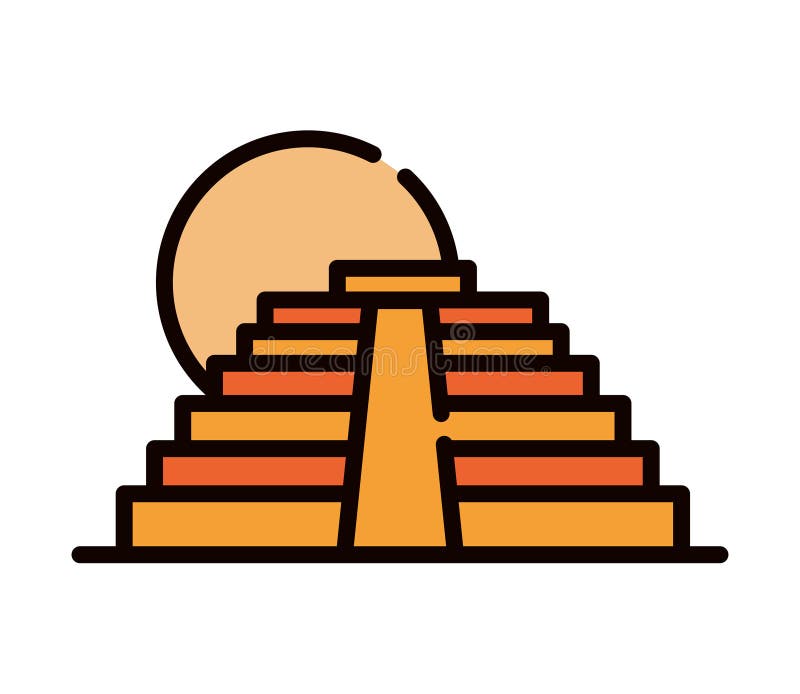Mexican pyramid icon stock vector. Illustration of monument - 272996596