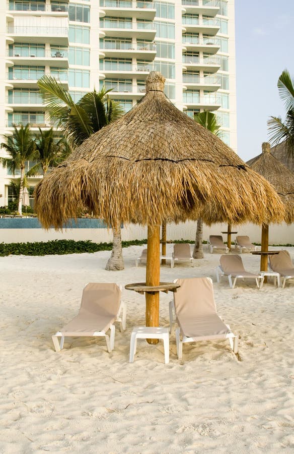 Mexican Resort with Beach Chairs Stock Image - Image of recreation ...