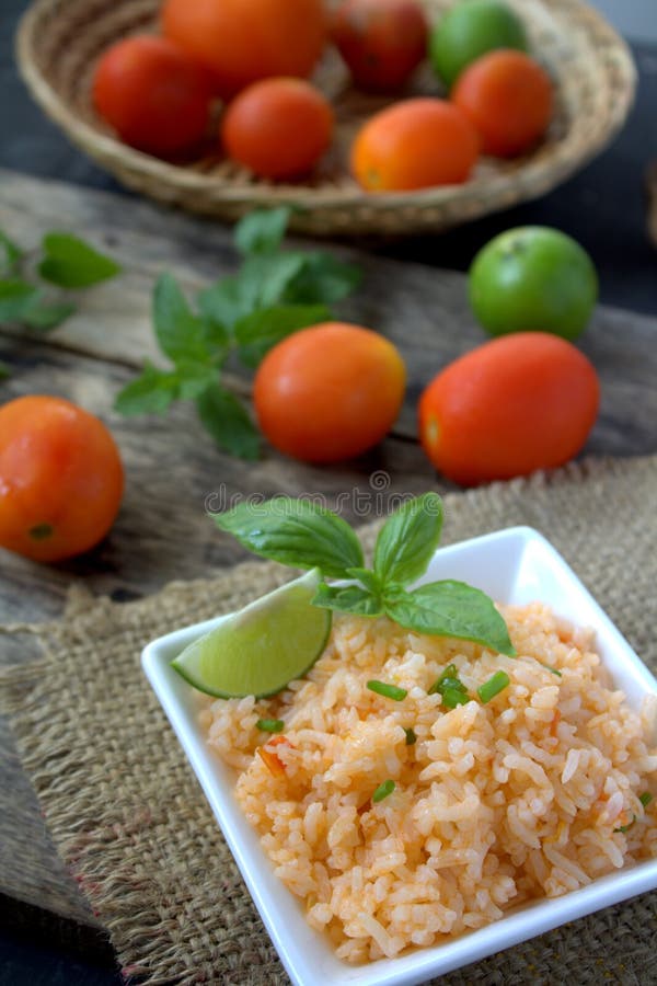 Mexican Rice stock photo. Image of food, bowl, cherry - 60999066