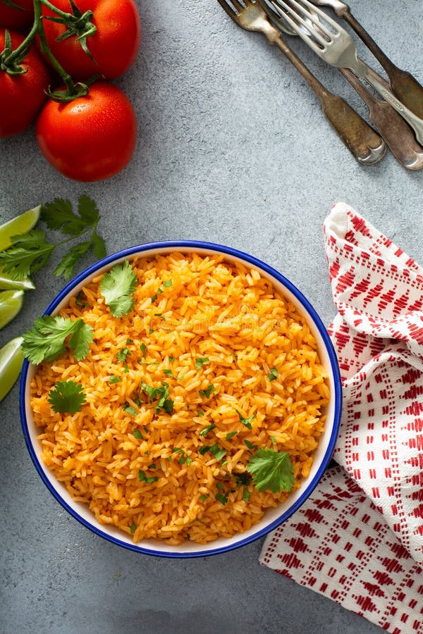 Mexican rice with tomatoes stock image. Image of lunch - 188245349