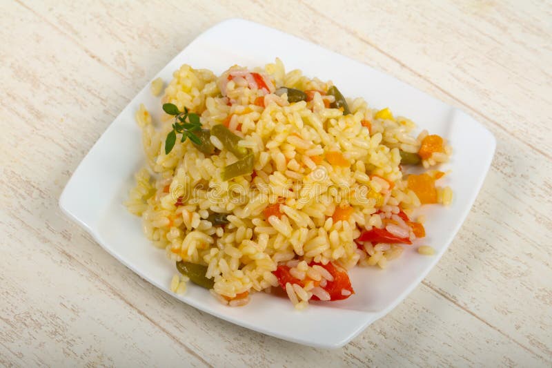 Mexican rice stock image. Image of plate, rice, pepper - 111873379