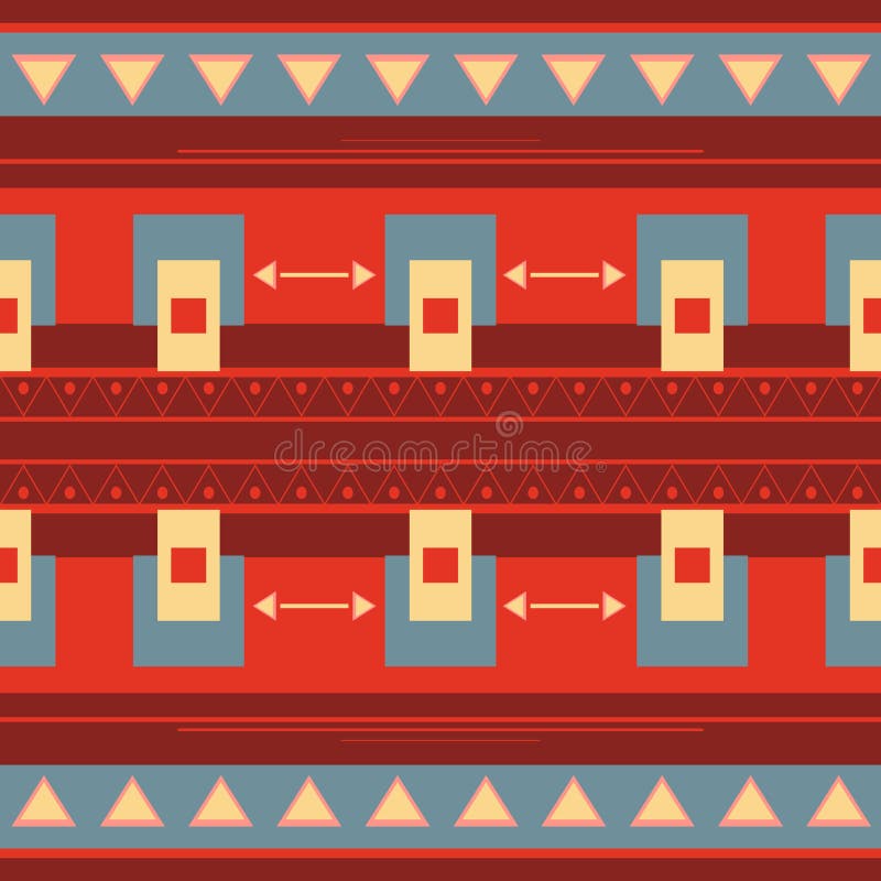 Mexican Seamless Ethnic Geometric Pattern Stock Vector - Illustration ...
