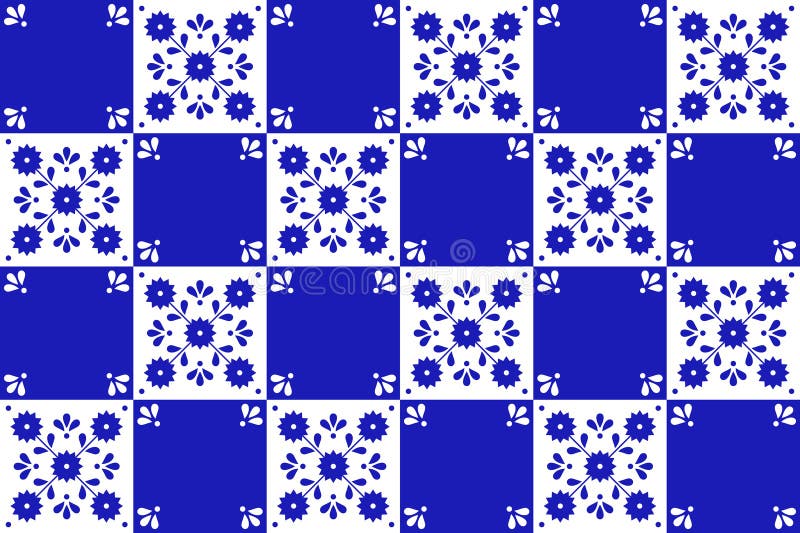 Mexican Seamless Pattern with Flower Inspired by Talavera Ceramic Tile ...