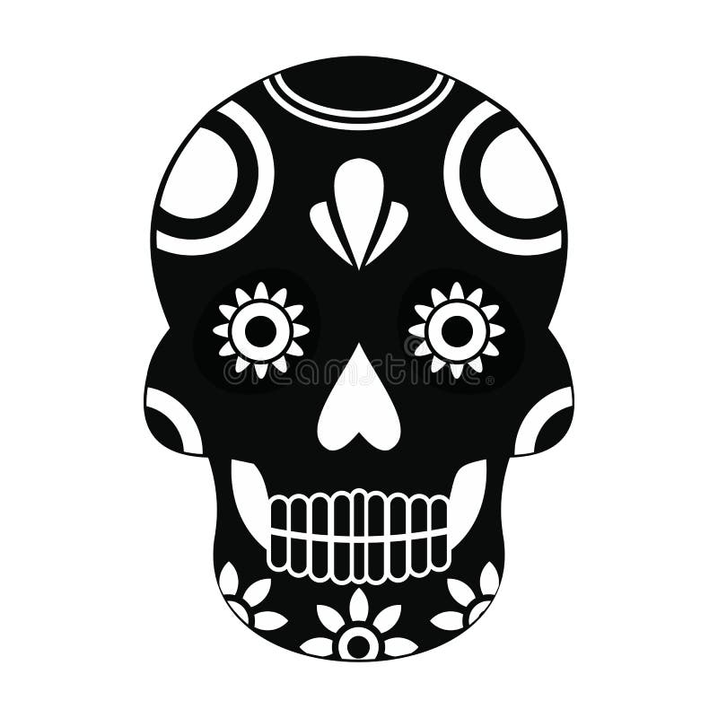Mexican simple sugar skull stock vector. Illustration of pattern - 45450902