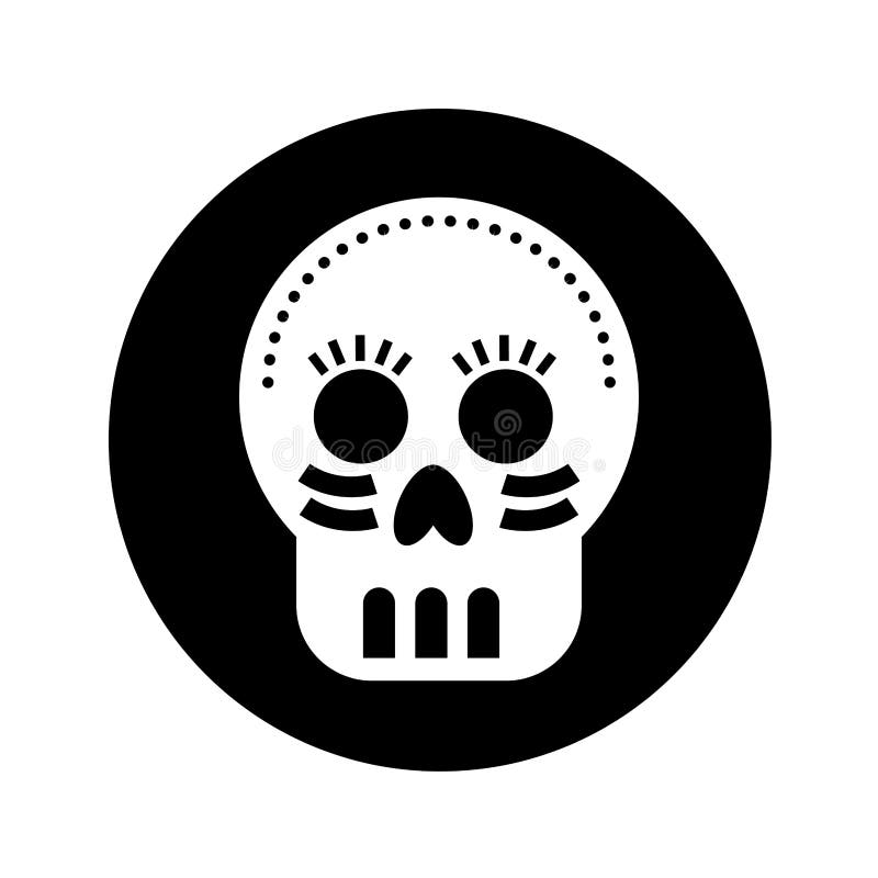 Mexican skull mask icon stock vector. Illustration of death - 90673796