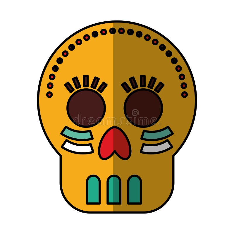 Mexican skull mask icon stock vector. Illustration of culture - 90673817