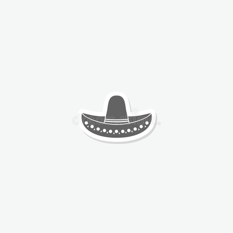 Mexican Sombrero Hat Sign Sticker Stock Vector - Illustration of ...