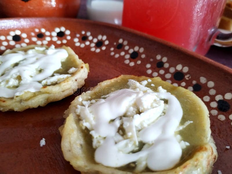 Mexican Sope with Green Tomatillo Sauce Stock Image - Image of ...