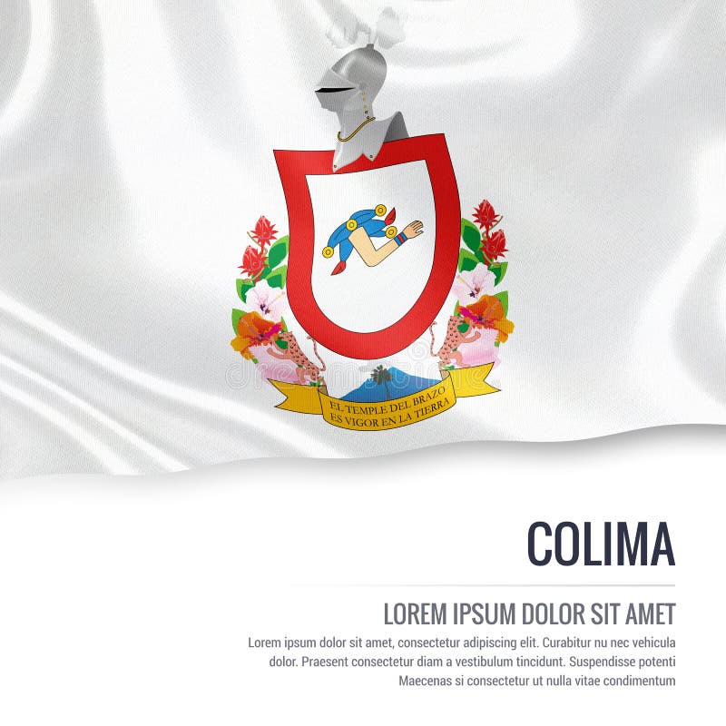 Mexican state Colima flag. stock illustration. Illustration of icon ...