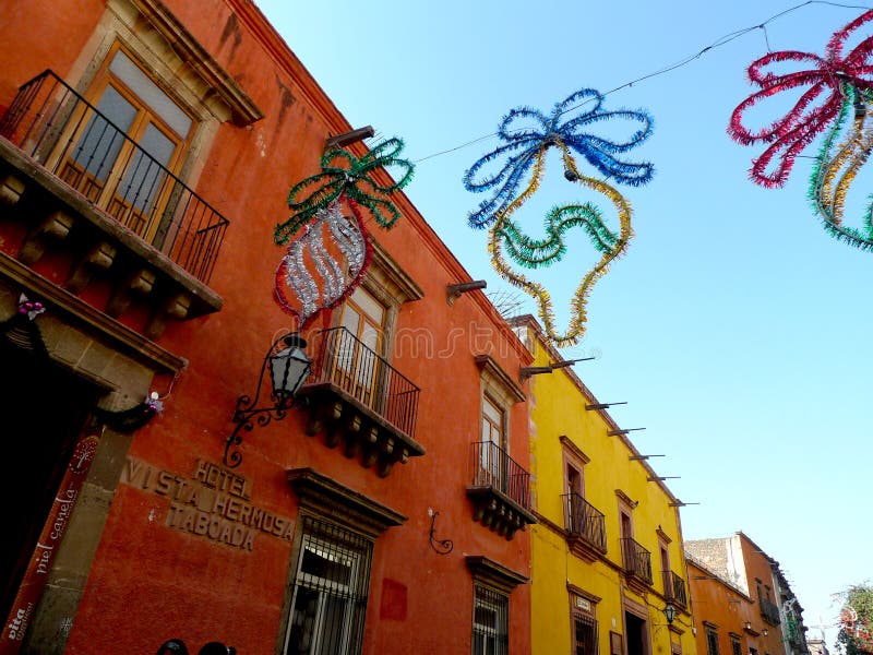 Mexican street in December editorial stock photo. Image of regional ...