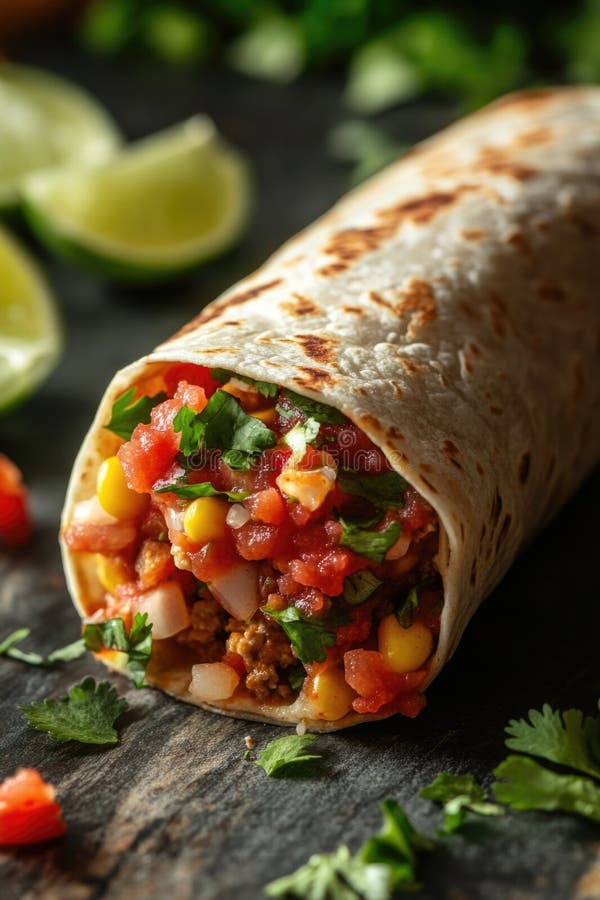 Mexican Style Burrito stock photo. Image of gourmet - 379966804