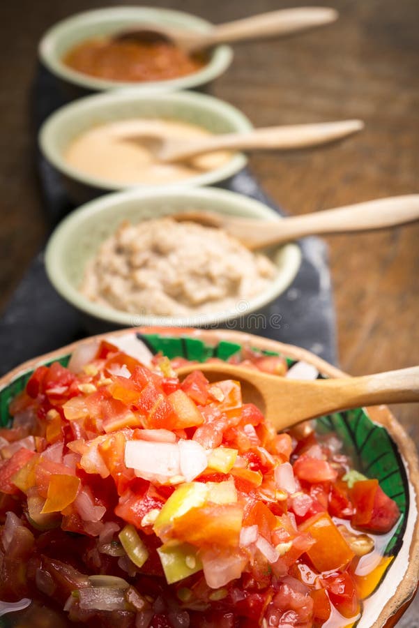 Mexican Style Dips and Sauce Salsa Stock Photo - Image of mexico, tasty ...