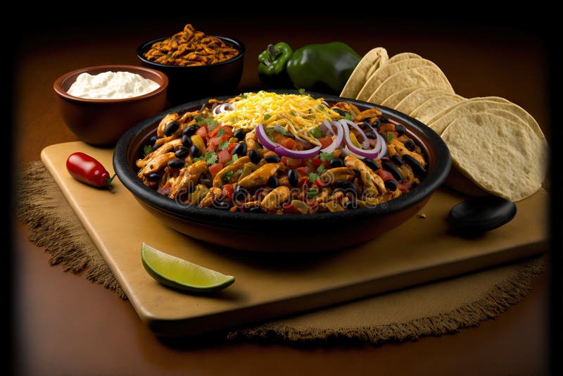 Mexican Style Dish of Boneless and Fried Chicken, in a Bowl. Ai ...