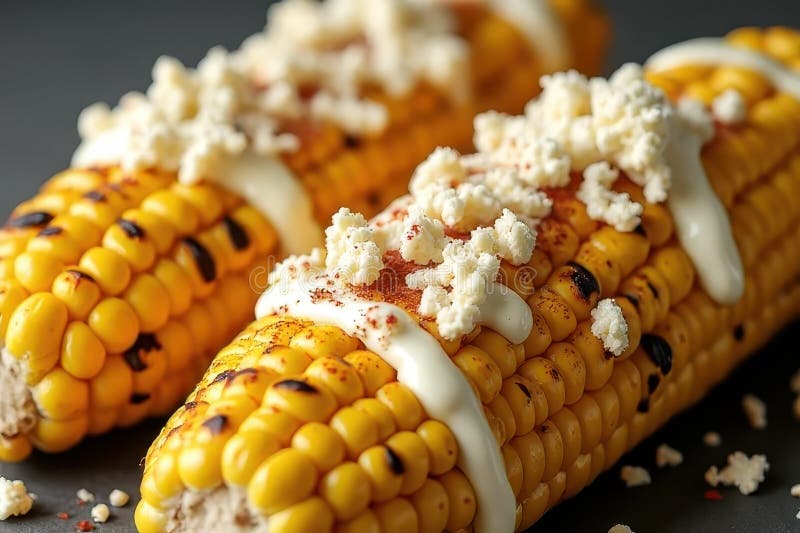 Mexican-Style Grilled Corn stock illustration. Illustration of barbecue ...