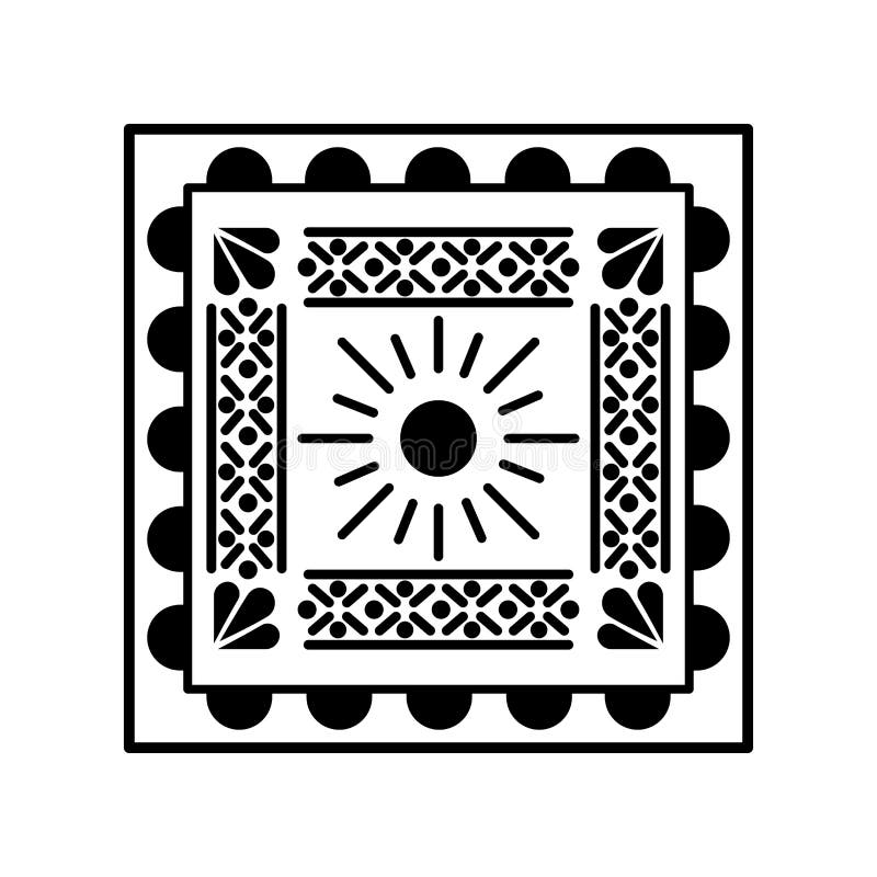 Mexican sun icon in square stock vector. Illustration of illustartion ...