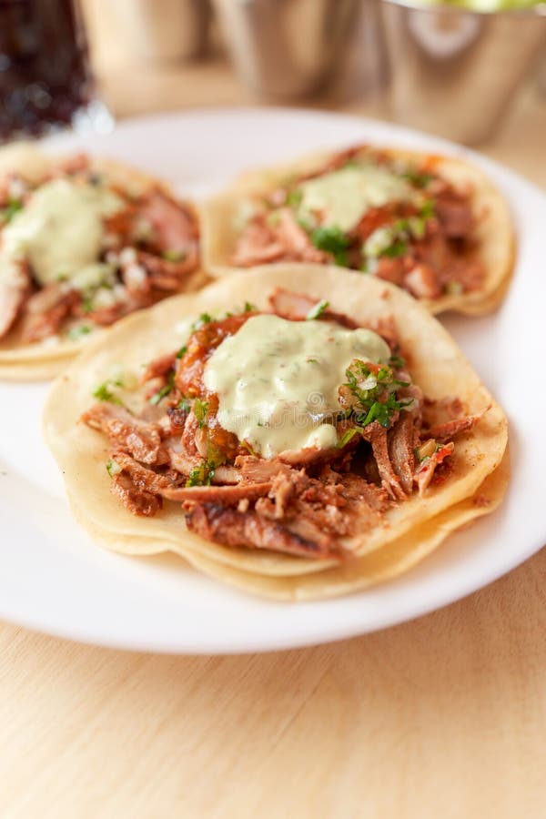 Mexican Taco with Salsa and a Variety of Toppings Stock Image - Image ...