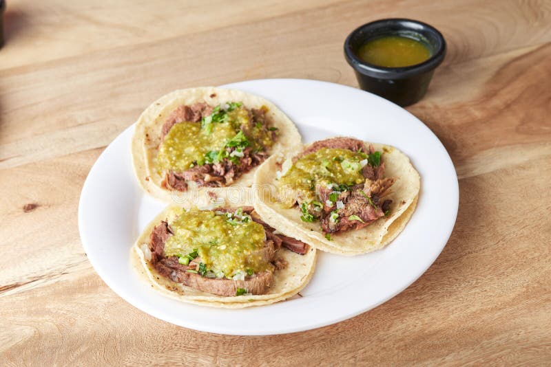 Mexican Taco with Salsa and a Variety of Toppings Stock Image - Image ...