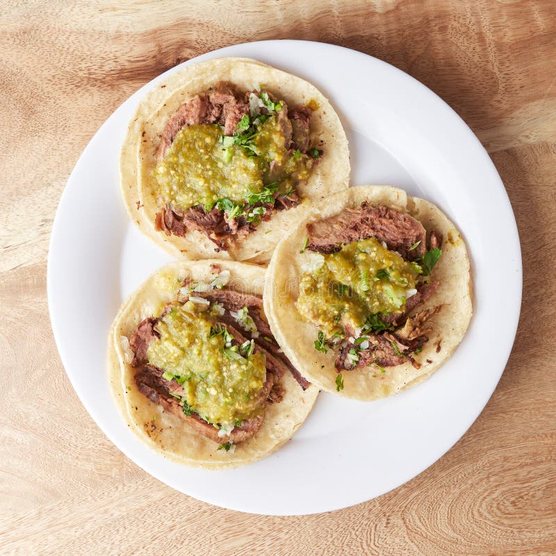 Mexican Taco with Salsa and a Variety of Toppings Stock Photo - Image ...