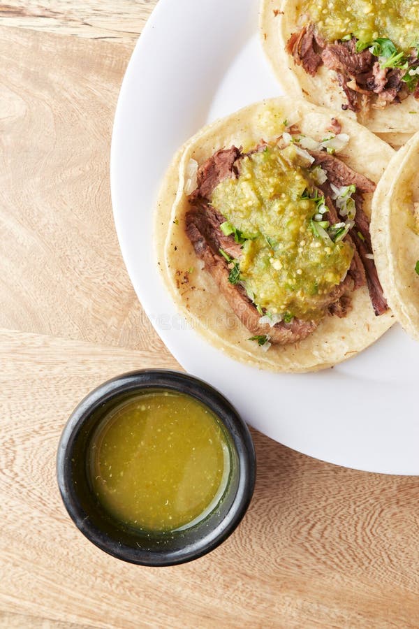 Mexican Taco with Salsa and a Variety of Toppings Stock Image - Image ...