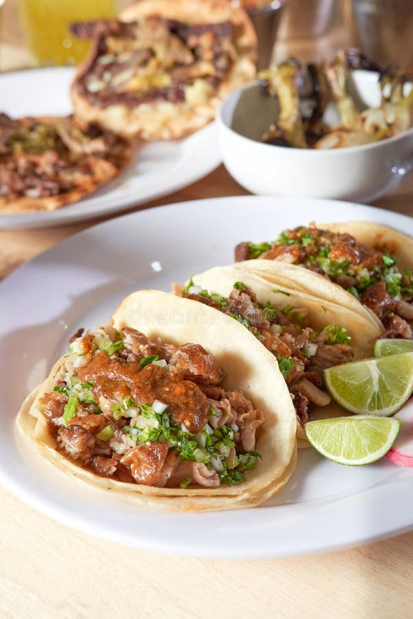 Mexican Taco with Salsa and a Variety of Toppings Stock Photo - Image ...